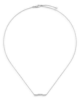 Gucci 18K White Gold Link To Love Diamond Bar Necklace, 17.7 ...