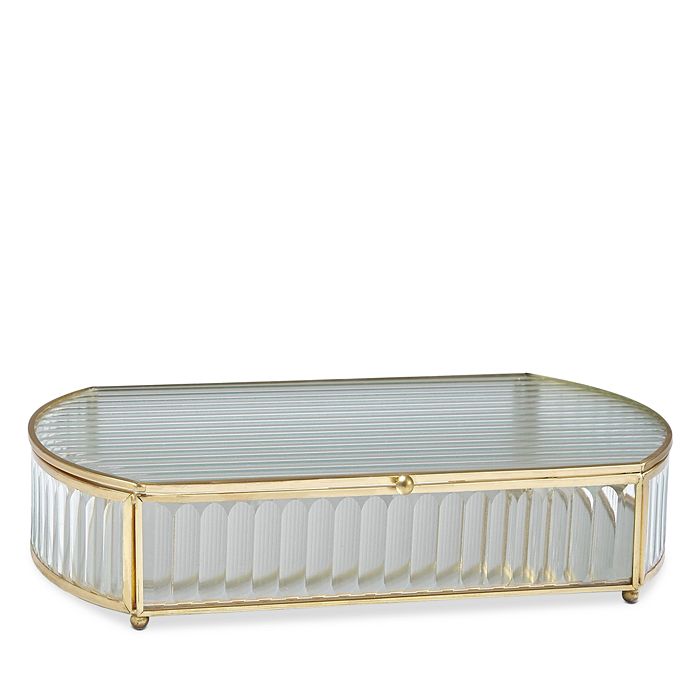 Global Views Large Reeded Glass Oval Box | Bloomingdale's