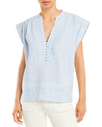 Joie Ayon Short Sleeve Linen Top | Bloomingdale's