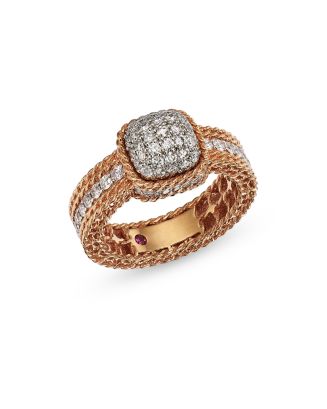 Roberto Coin 18K Rose Gold Roman Barocco Diamond Pavé Statement Ring ...