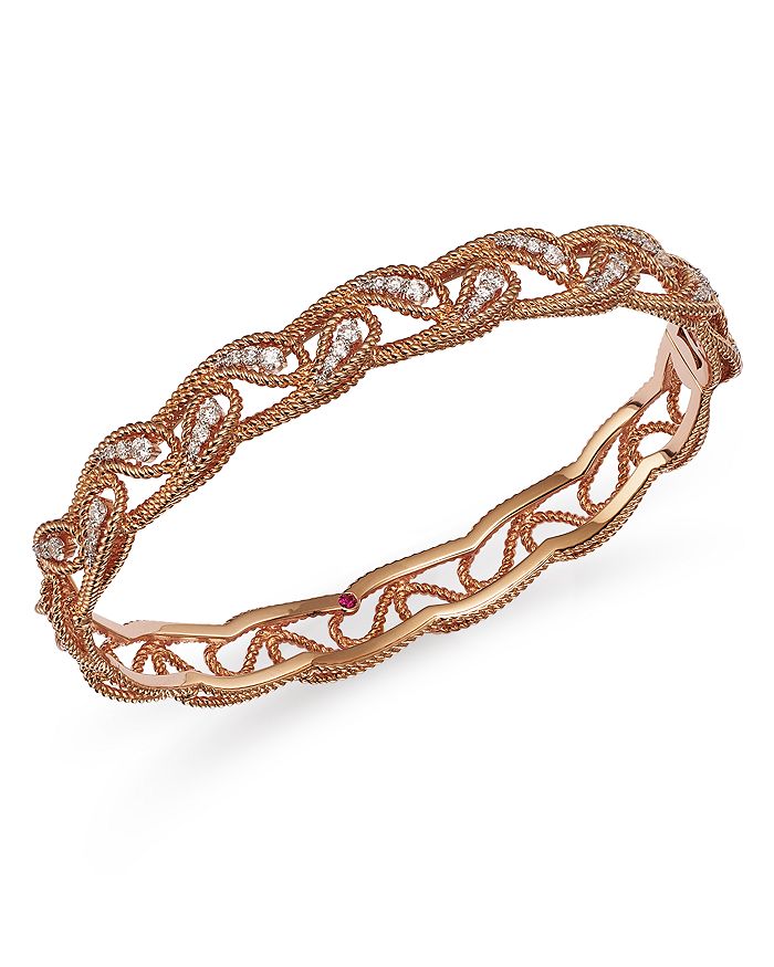 Roberto Coin 18K Rose Gold Byzantine Barocco Diamond Openwork Bangle Bracelet | Bloomingdale's
