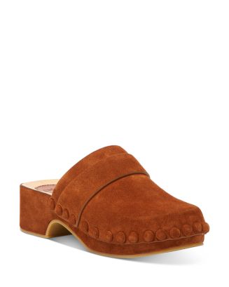 Chloé Women's Joy Open Back Suede Clogs | Bloomingdale's