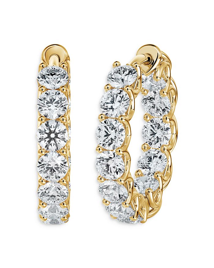 De Beers Forevermark Inside Outside Diamond Hoops in 18K Yellow Gold, 1 ...