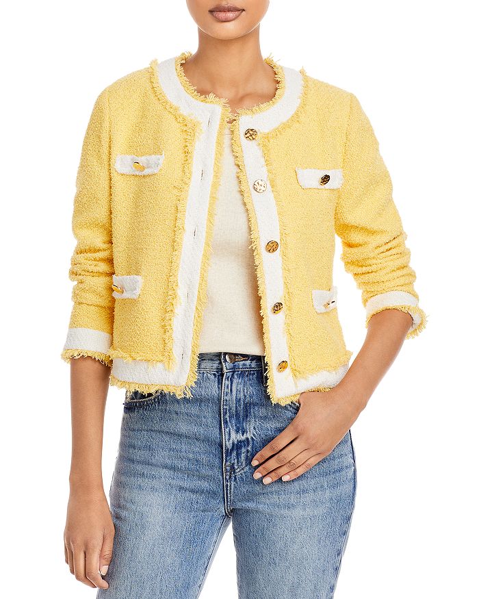 AQUA Cropped Raw Edge Jacket - 100% Exclusive | Bloomingdale's