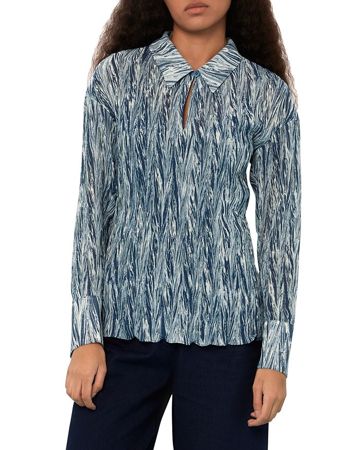 Whistles Marble Stripe Crinkle Shirt | Bloomingdale's