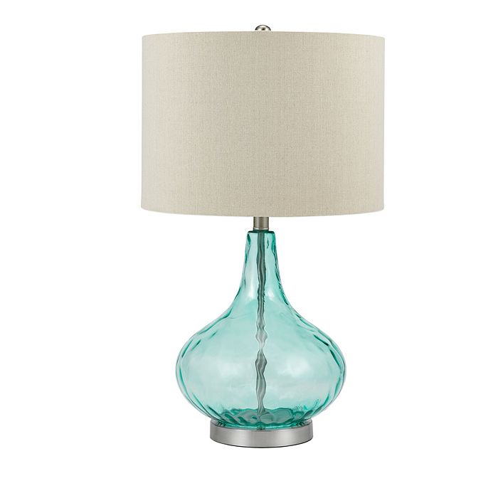 JAlexander Lighting Modern 25.5" Blue Thumbprint Glass Gourd Table Lamp ...