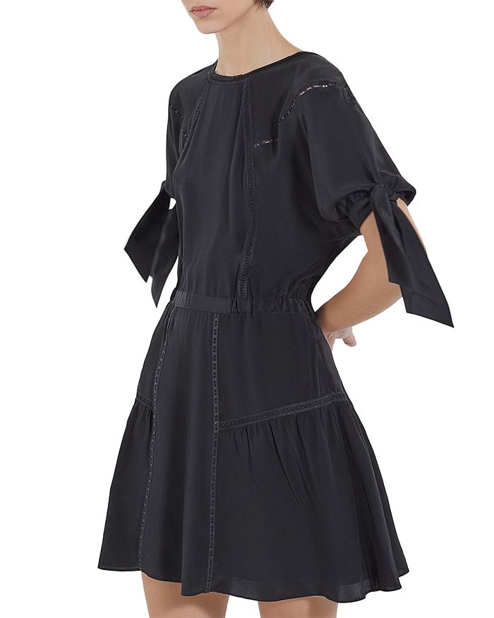 The Kooples Silk Knotted Sleeve Dress | Bloomingdale's