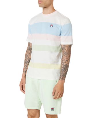 FILA Slitter Cotton Stripe Embroidered Logo Patch Tee | Bloomingdale's