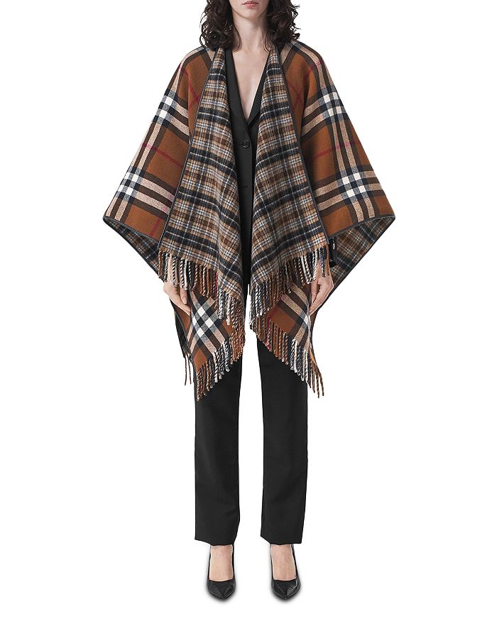 Burberry Reversible Check Wool Cape | Bloomingdale's