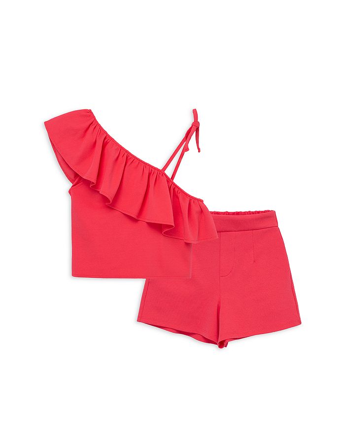 Habitual Kids Girls' One Shoulder Ruffle Top Shorts Set - Big Kid ...