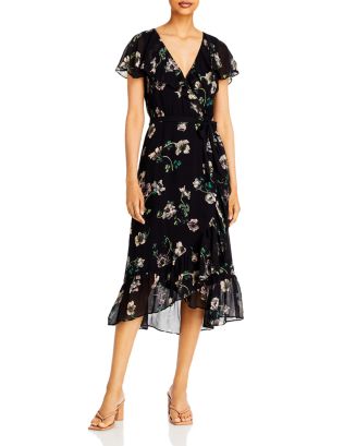 PAIGE Palisades Floral Print Silk Midi Dress | Bloomingdale's