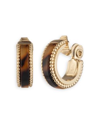 Ralph Lauren Ralph Lauren Tortoise Shell Look Clip On Hoop Earrings ...
