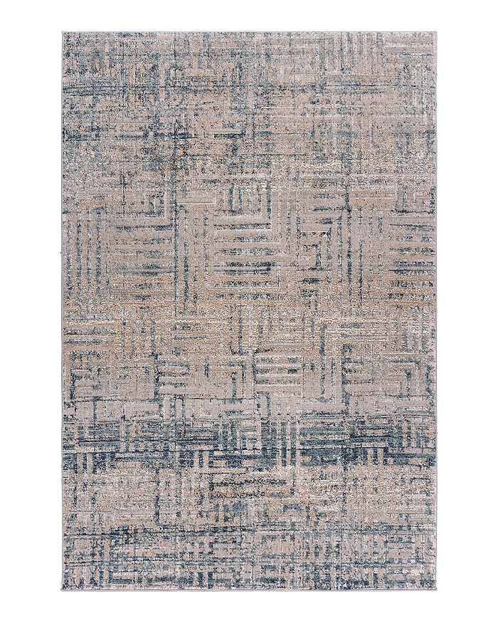 LR Home Fantasia Neutral Distressed Geometric Wave Area Rug, 5'3" x 7'6 ...