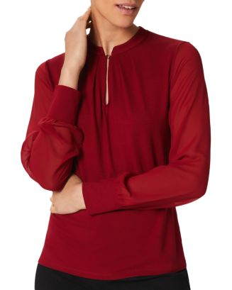 HOBBS LONDON Margo Split Neck Top | Bloomingdale's