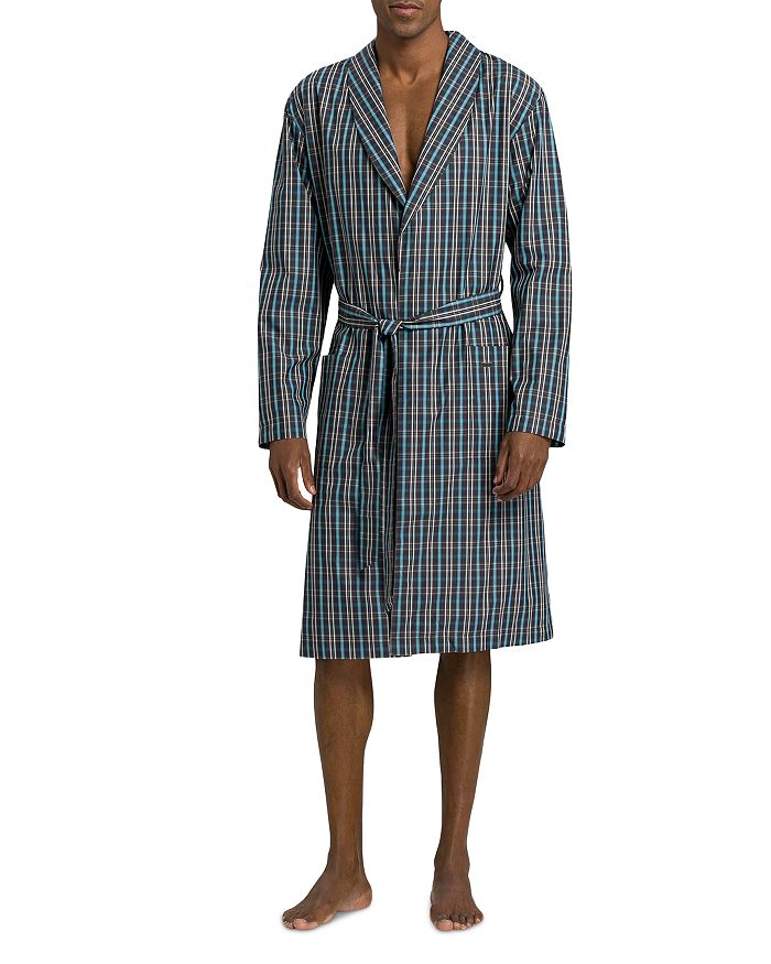 Hanro Night & Day Cotton Plaid Robe | Bloomingdale's