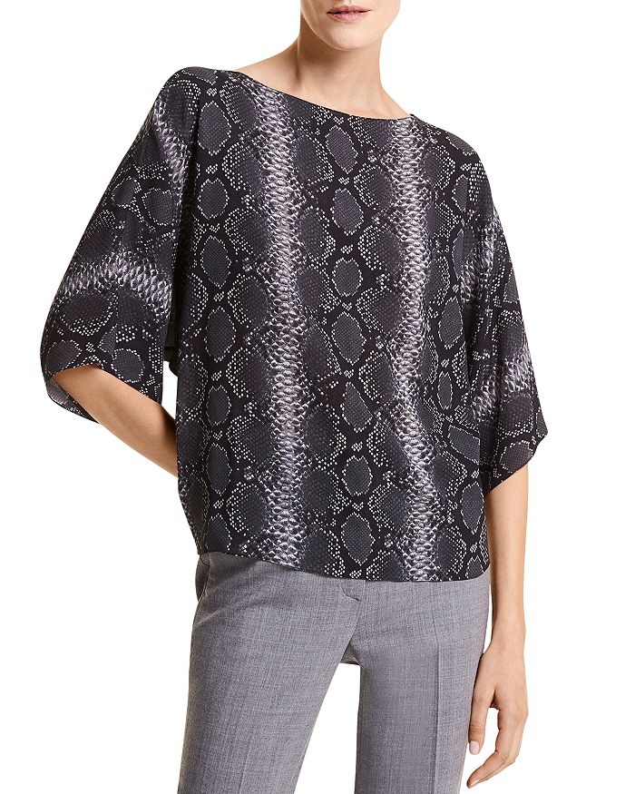 Michael Kors Collection Nikki Python Print Silk Blouse | Bloomingdale's