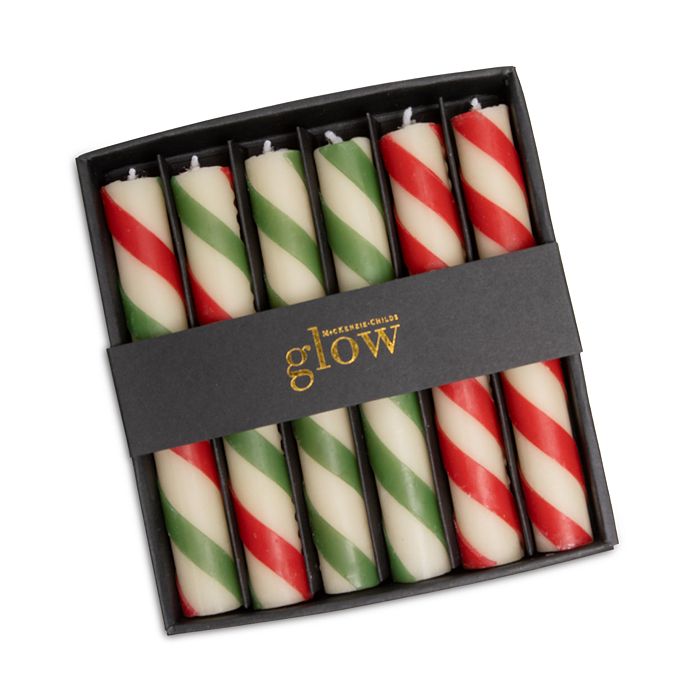 Mackenzie-Childs Candy Cane Mini Dinner Candles, Set of 6 | Bloomingdale's
