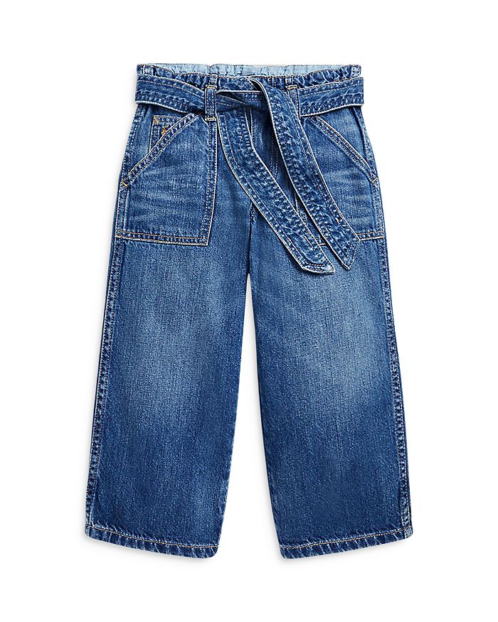 Ralph Lauren Girls' Paperbag-Waist Wide-Leg Jean - Little Kid, Big Kid ...