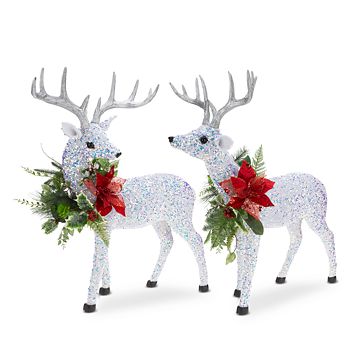 Mark Roberts Festoon Sparkling Deer, Set of 2 | Bloomingdale's