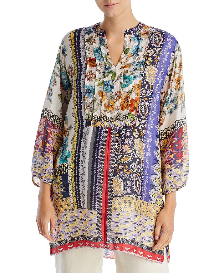 Johnny Was Betzy Khalani Printed Silk Tunic | Bloomingdale's