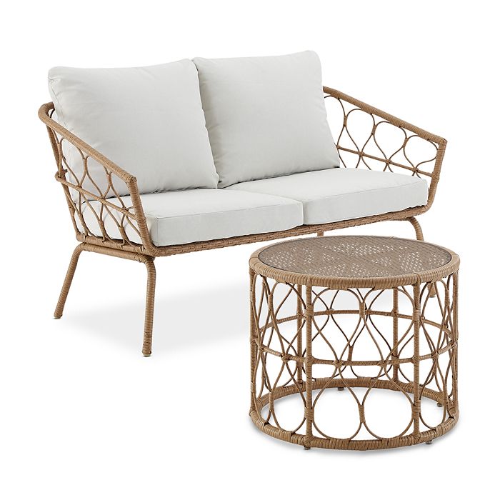 Crosley Sparrow & Wren Juniper 2 Piece Outdoor Wicker Conversation Set ...