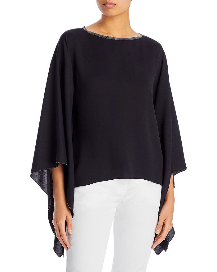 Fabiana Filippi Fabiana Fillippi Metallic Trim Poncho | Bloomingdale's