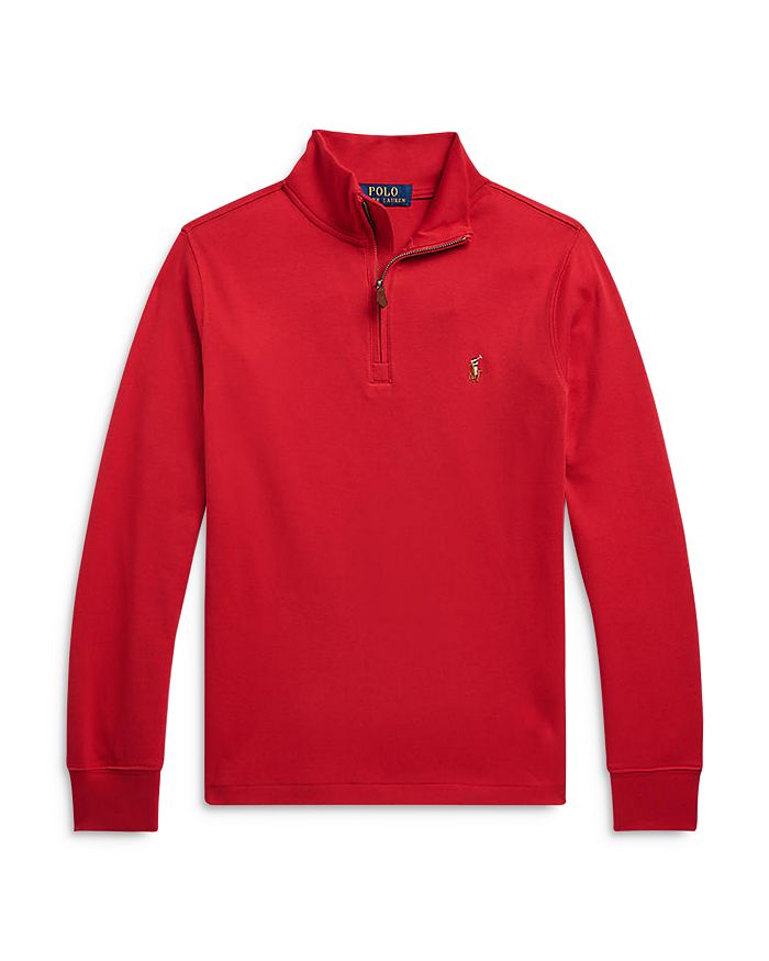 Ralph Lauren Boys' Cotton Interlock Quarter Zip Pullover - Little Kid ...
