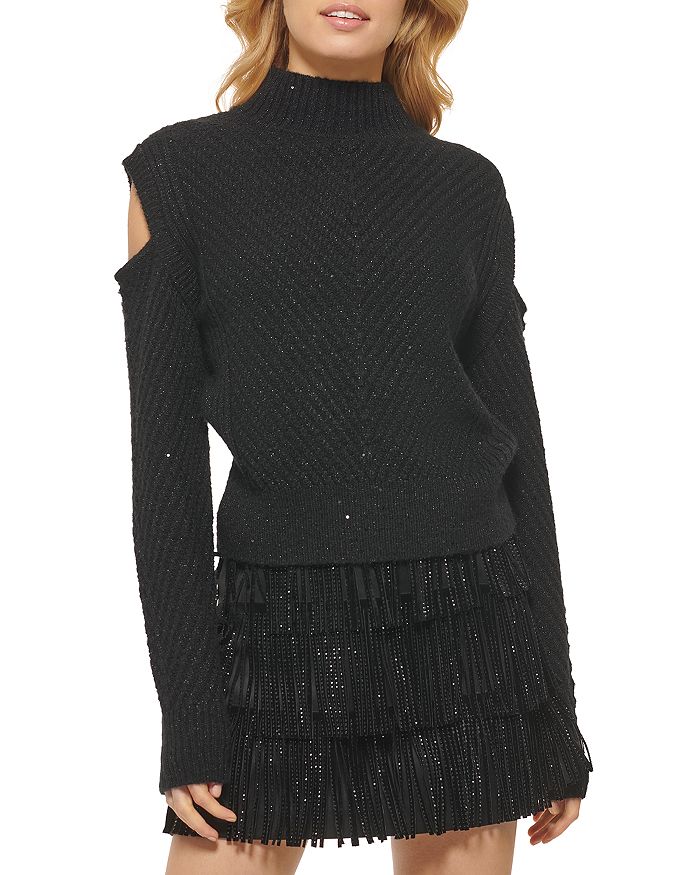 DKNY Long Sleeve Cold Shoulder Sweater | Bloomingdale's