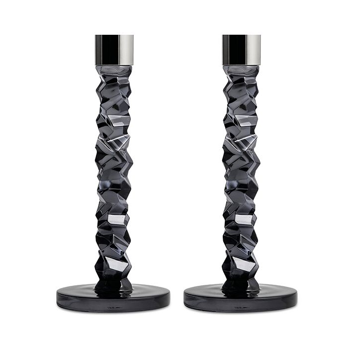 Orrefors Carat Medium Graphite Candlesticks, Set of 2 | Bloomingdale's