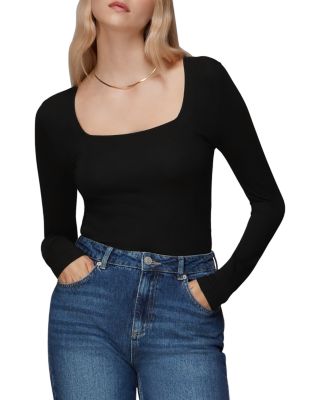 Whistles Square Neck Long Sleeve Top | Bloomingdale's