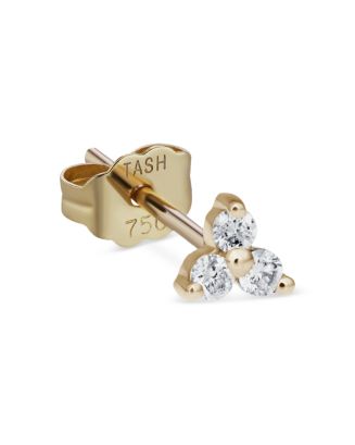 MARIA TASH 18K Yellow Gold 18K Yellow Gold Diamond Trinity Single Stud ...