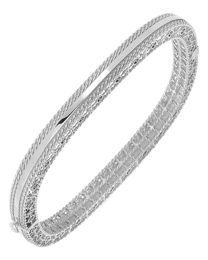 Roberto Coin 18K White Gold Symphony Oval Bangle Bracelet | Bloomingdale's