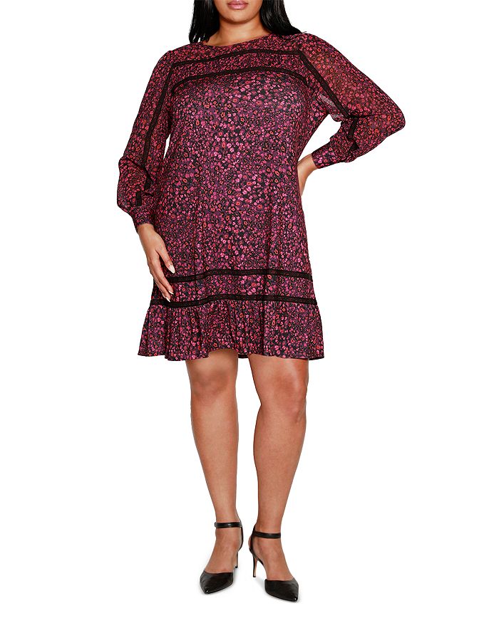 Belldini Plus Printed Lace Trim Dress | Bloomingdale's