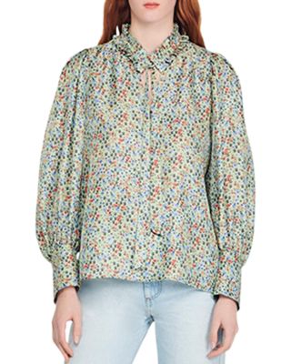 Sandro Flowing Blouse with Liberty Flower Print | Bloomingdale's
