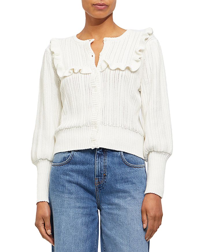FRENCH CONNECTION Nellis Ruffled Cardigan | Bloomingdale's