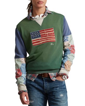 Polo Ralph Lauren Flag Patchwork-Sleeve Fleece Sweatshirt | Bloomingdale's