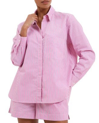 FRENCH CONNECTION Rhodes Poplin Stripe Shirt | Bloomingdale's