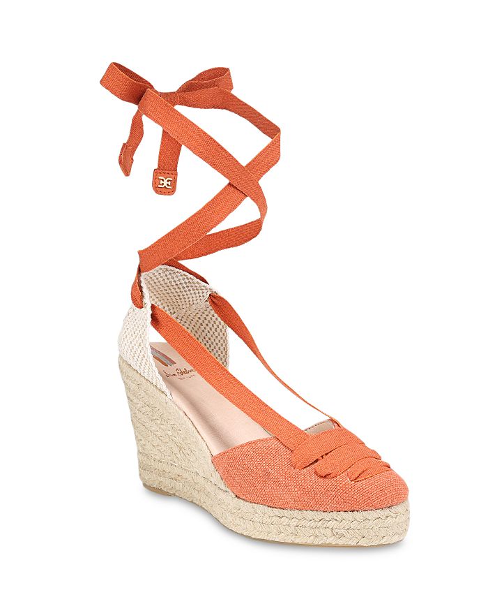 Sam Edelman Women's Margherita Ankle Tie Espadrille Platform Wedge ...