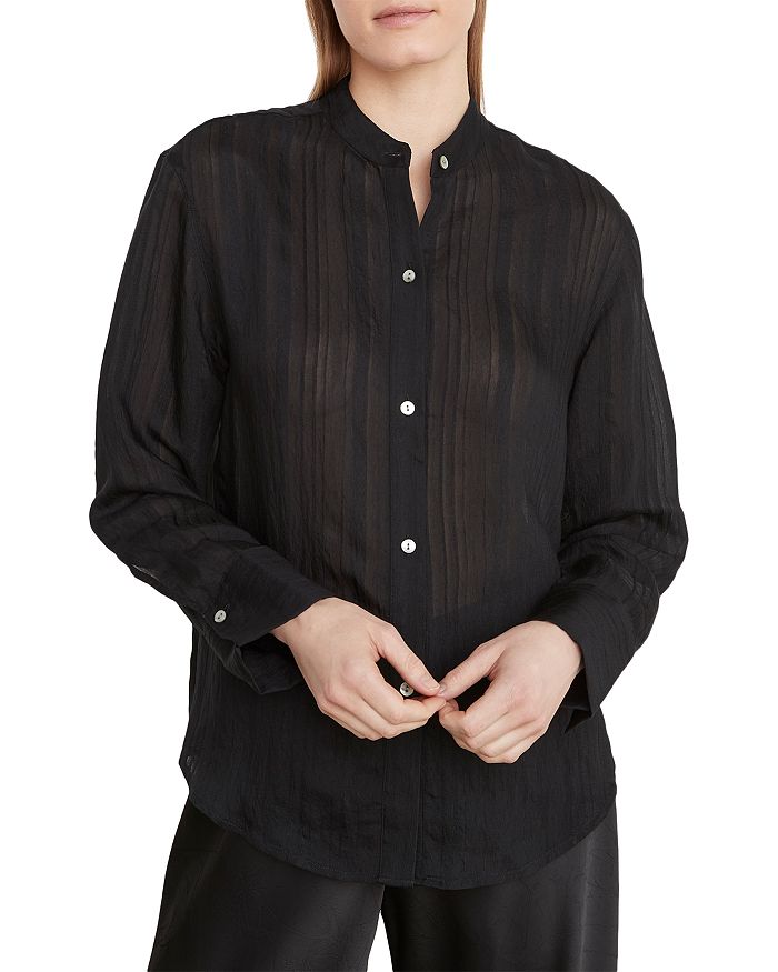 Vince Striped Button Front Shirt | Bloomingdale's