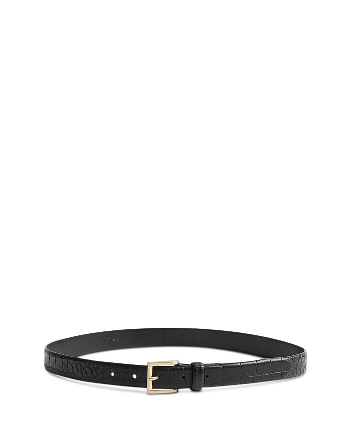 REISS Women's Molly Croc Embossed Leather Belt | Bloomingdale's