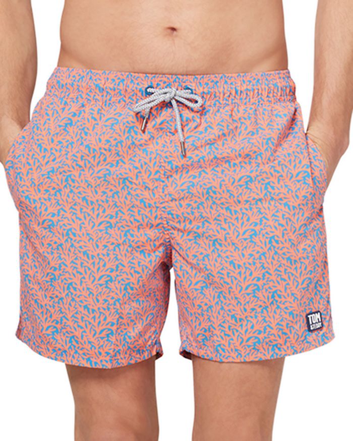 TOM & TEDDY Coral Print 6" Swim Trunks | Bloomingdale's