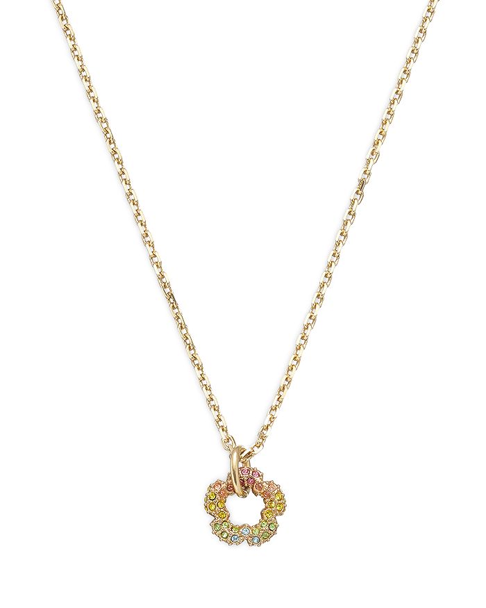 COACH Signature Tea Rose Multicolor Crystal Open Flower Pendant ...