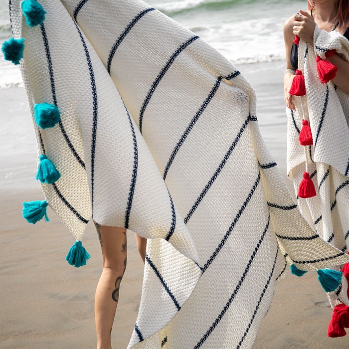 Pink Lemonade Blue Dazzle Tassle Throw | Bloomingdale's