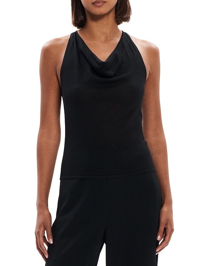 Theory Silk Cowl Neck Racer Tank | Bloomingdale's