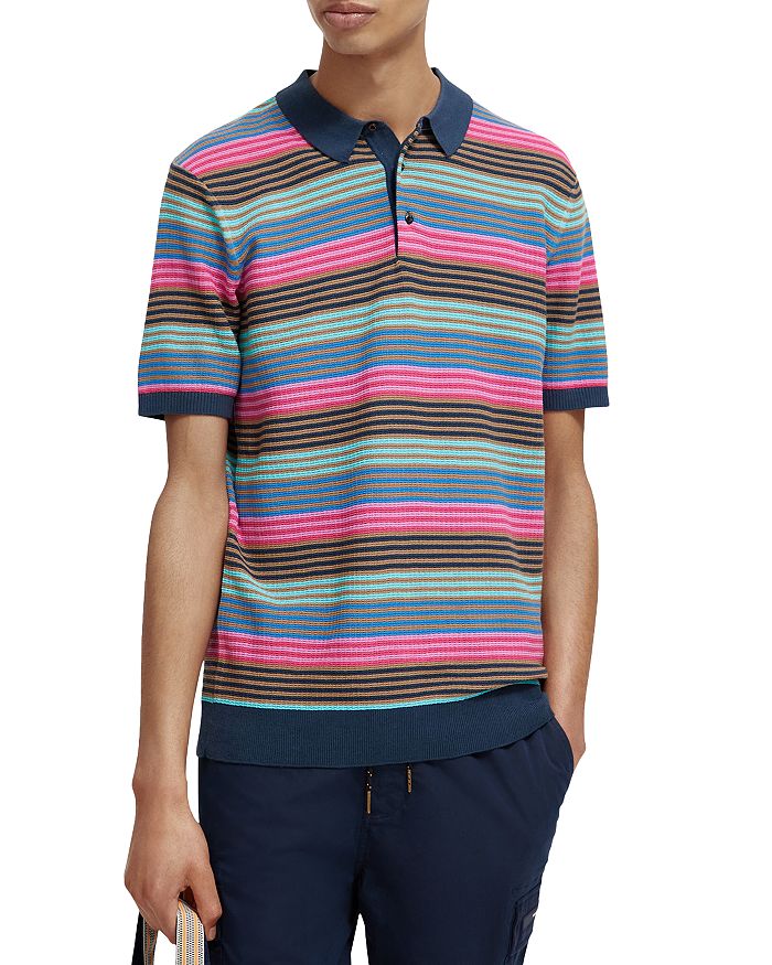 Scotch & Soda Slim Fit Structured Knit Polo Shirt | Bloomingdale's