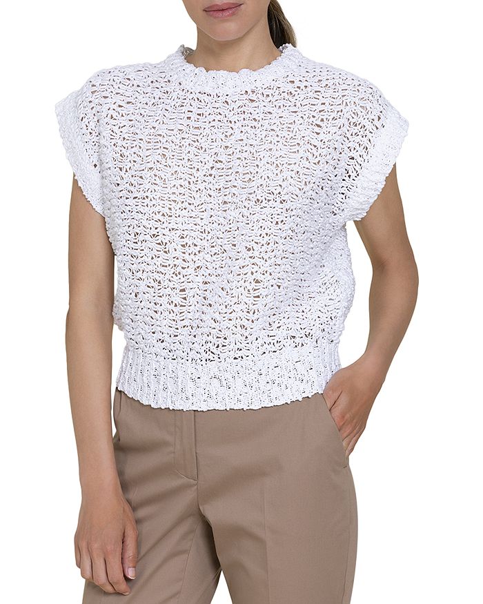 Peserico Cotton Short Sleeve Knit Top | Bloomingdale's