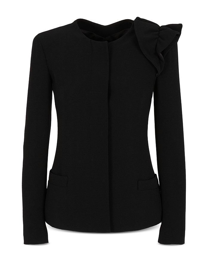 Emporio Armani Ruffled Shoulder Blazer | Bloomingdale's