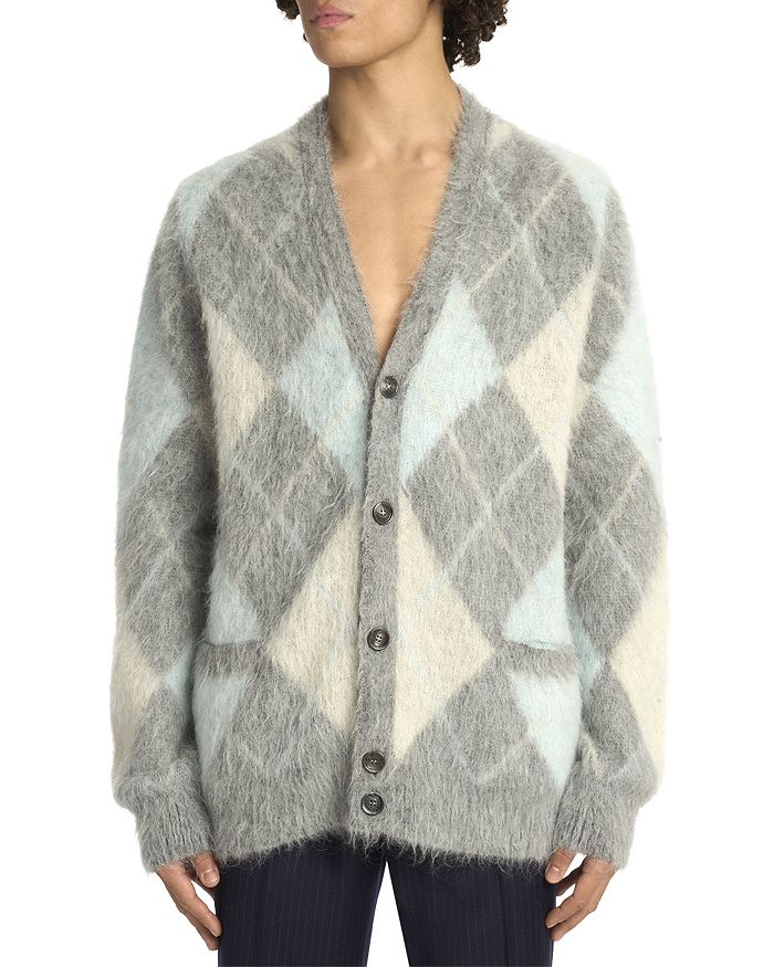 AMI Argyle Brushed Cardigan | Bloomingdale's