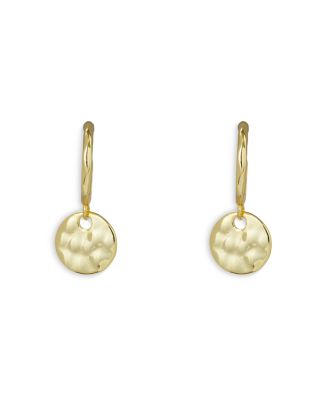 Argento Vivo Hammered Disc Charm Huggie Hoop Earrings in 18K Gold Plated Sterling Silver ...