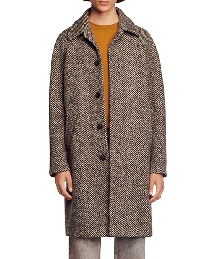 Sandro Mac Wool Twill Coat | Bloomingdale's